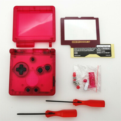 Transparent Clear Red Shell Housing Case For Game Boy Advance SP GBA SP ...