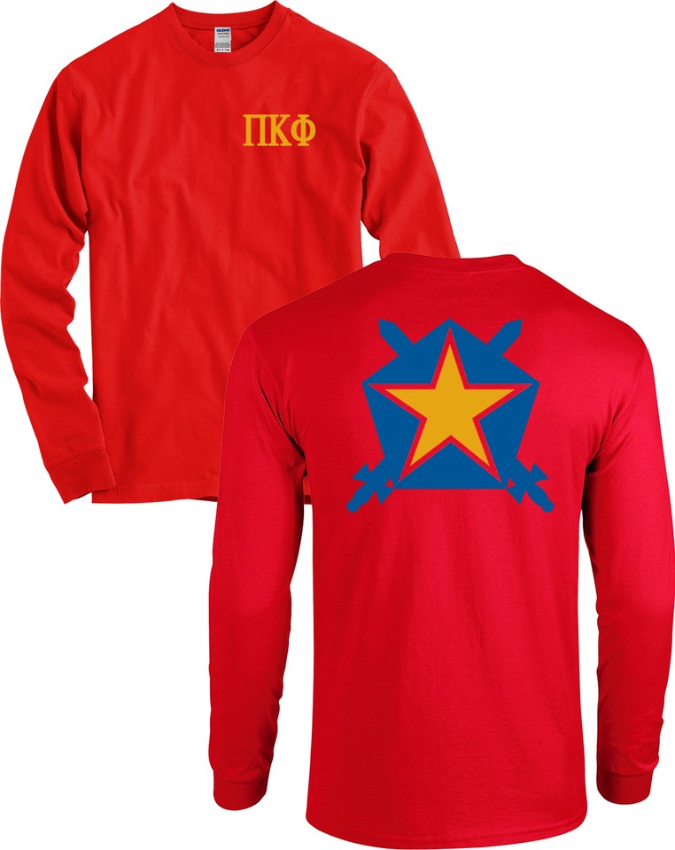 Pi Kappa Phi Fraternity Star Shield Long Sleeve Shirt Pi Kapp - MORE ...