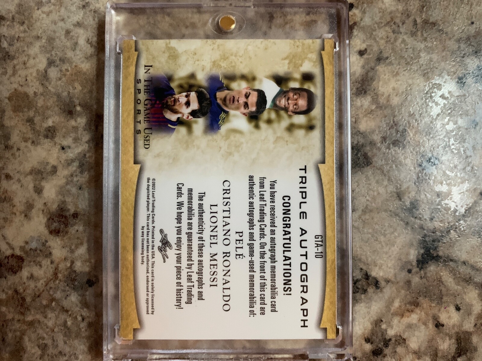 2022 Leaf In the Game Used Triple Auto+Relic Messi/Pele/Ronaldo Auto ...