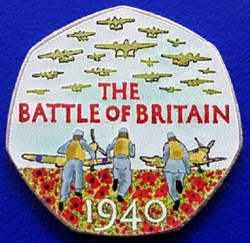 50P FIFTY PENCE COLOUR DECAL COIN STICKERS Scouts Guides WWF Britain ...