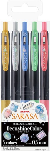 Zebra Gel Ballpoint Pen Sarasa Clip 5 Count (Pack of 1), Set 5 colors ...