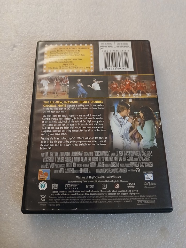 High School Musical [Encore Edition] (DVD, 2006) Z27 786936693652| eBay