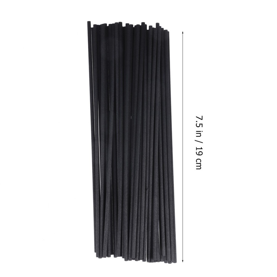 50 Pcs Fiber Diffuser Sticks Black Natural Rattan Essential Oil Reed ...