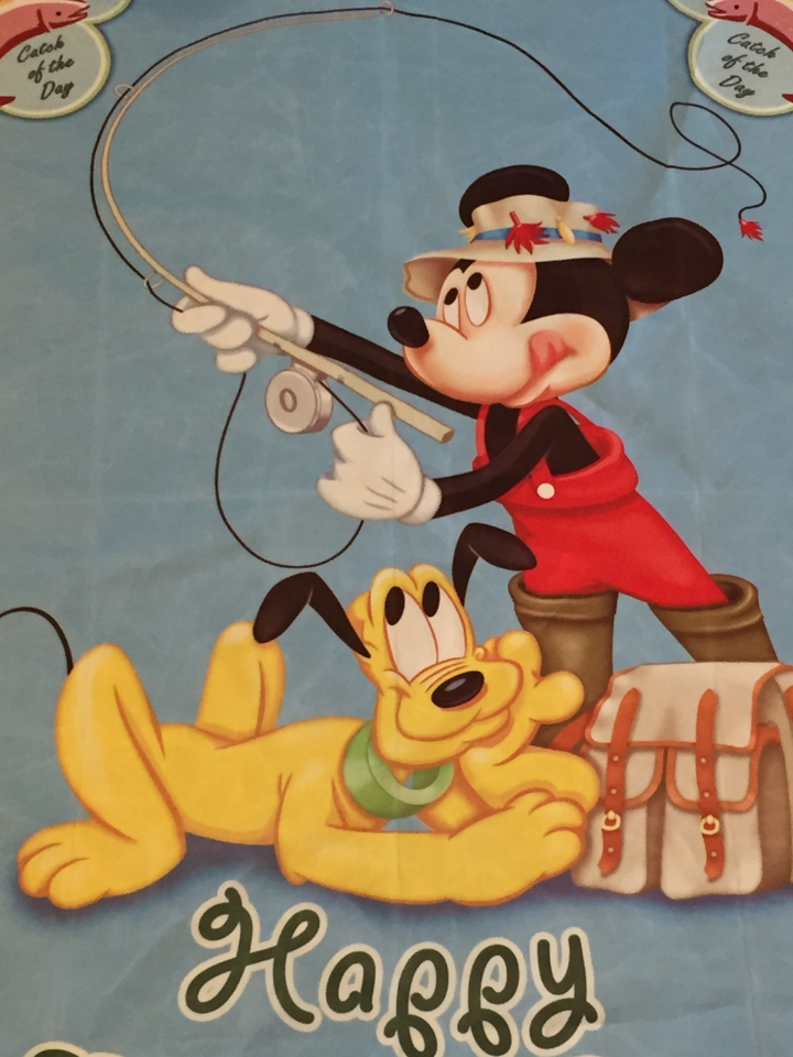 DISNEY MICKEY MOUSE Goofy Happy FATHER'S DAY Hamilton LARGE YARD FLAG ...