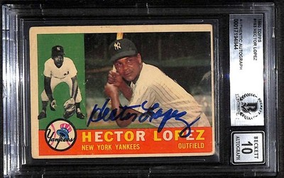 1960 Topps 163 Hector Lopez BGS Auto 10 Autographed BVG Authentic ...
