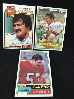 Three (3)Jeff Van Note Atlanta Falcons Autographed Cards | eBay