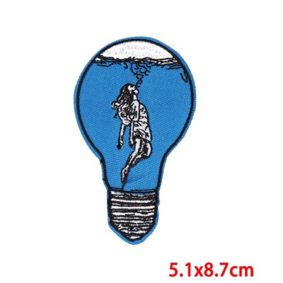 light bulb funny W2" X H3.3" Embroidered Iron On Patch 3734 | eBay