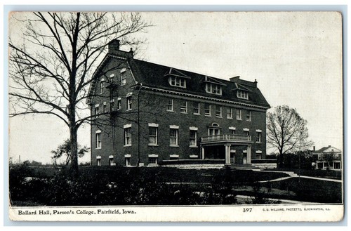 c1920 Ballard Hall Parsons College Building Front Fairfield Iowa Posted ...