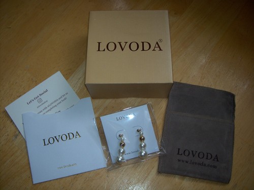 LOVODA Pearl-Look/Gold-Tone Dangle Earrings - NIB | eBay