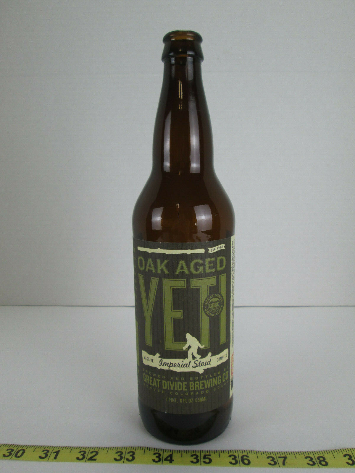 Great Divide Brewing Oak Aged Yeti Imperial Stout Glass Beer Bottle 1 ...
