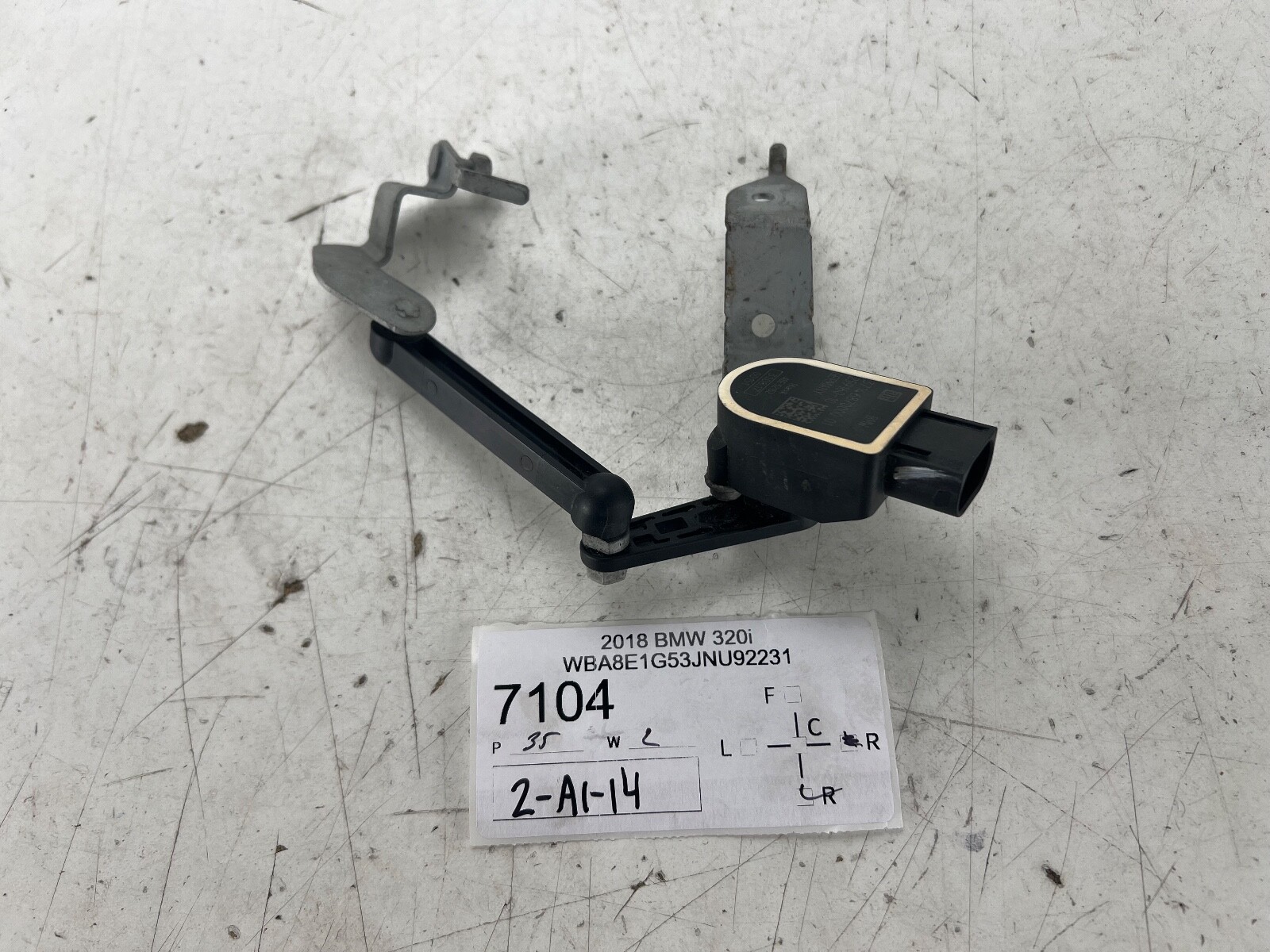 2012-2018 BMW 320I F30 REAR RIGHT SIDE HEADLIGHT HEIGHT LEVEL SENSOR ...
