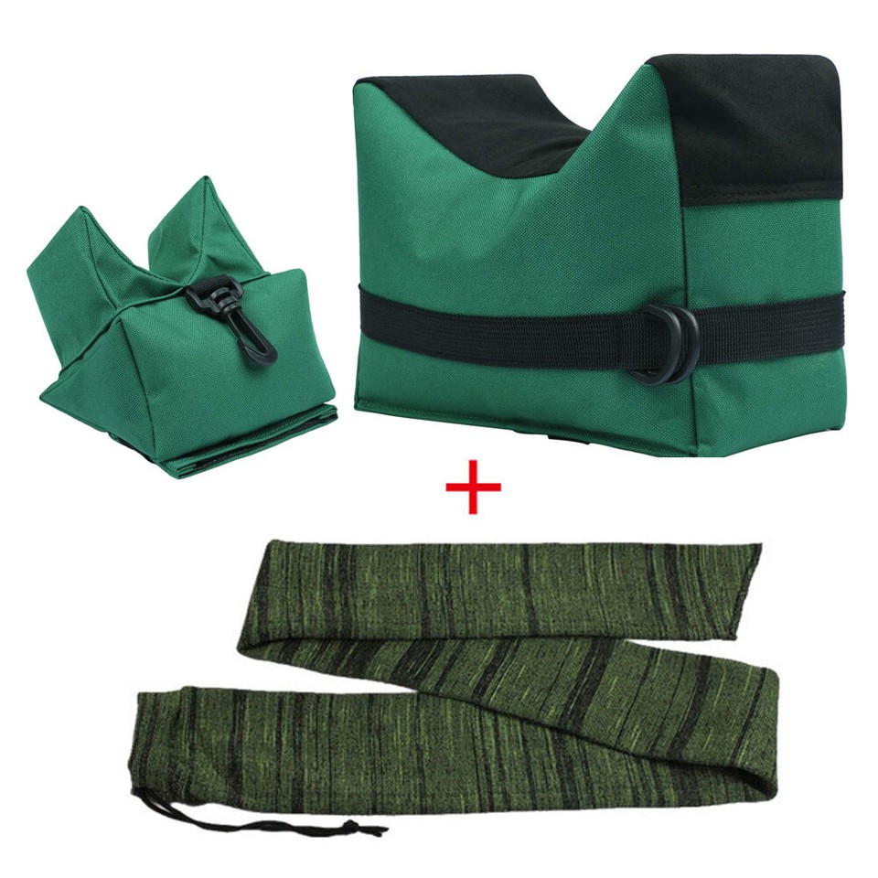 Tactical Shooting Gun Rest Bench Front Rear Sand Bag Combo Set-Unfilled ...