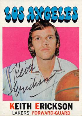 Keith Erickson autographed basketball card (Los Angeles Lakers) 1971 ...