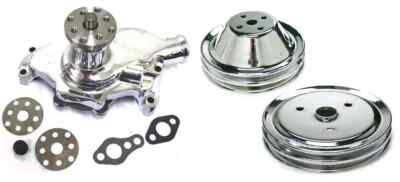 Small Block Chevy CHROME Short Water Pump & 2 / 2 Groove Crankshaft ...