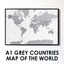 Map of the World A1 Travel Poster Wall Art Prints - Select Your Colour ...