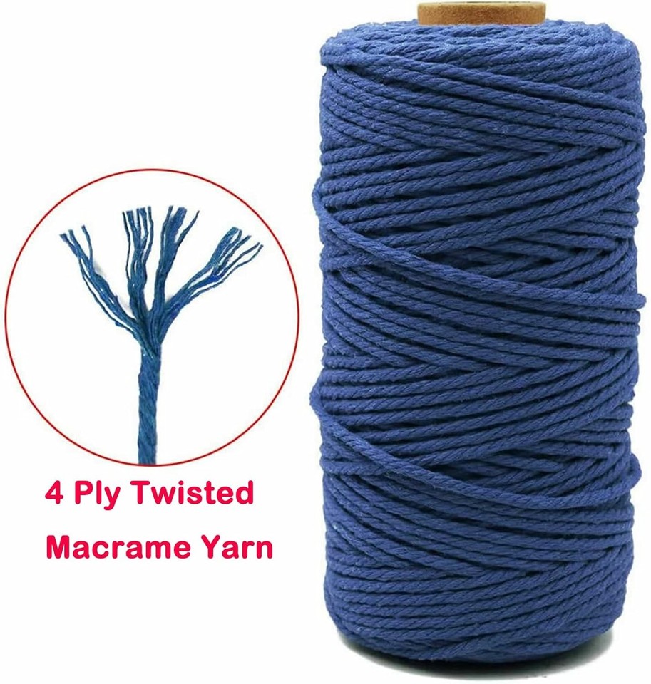 Natural Macrame Cord Colored Macrame Cord 2mm/3mm/4mm/5mm/6mm Cotton ...