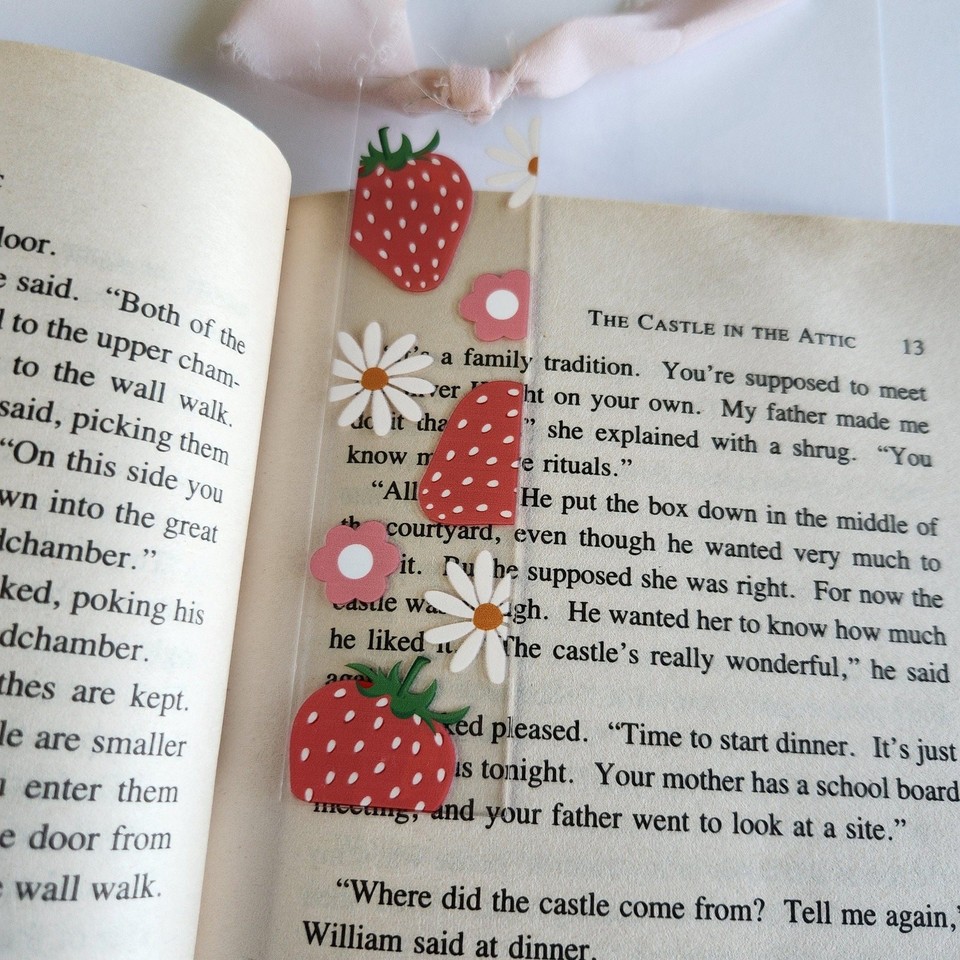 Bookmark Clear Acrylic Durable Pink Cutesy Coquette Bookish Gift For ...