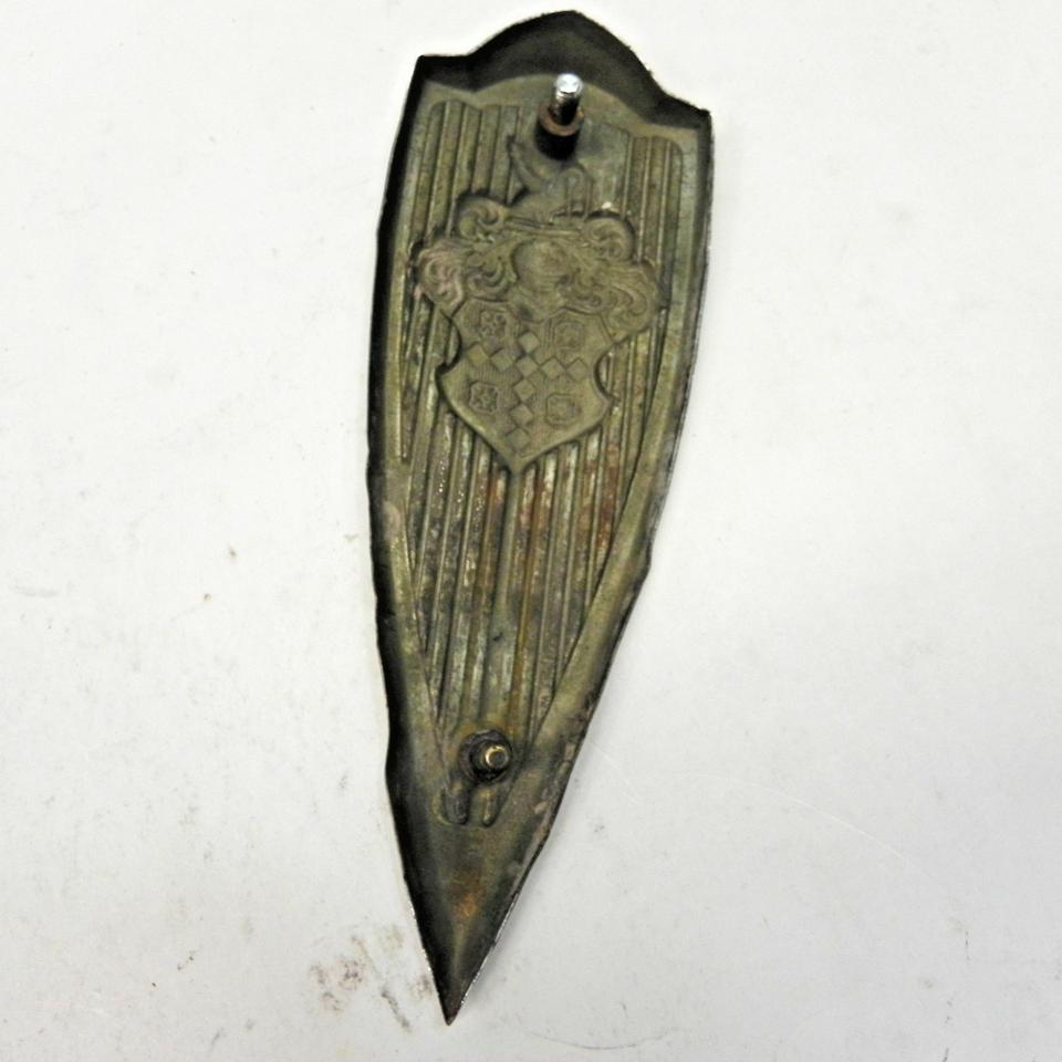 1940 PACKARD TRUNK EMBLEM CHROME SHIELD GREAT PATINA RARE VINTAGE USED ...