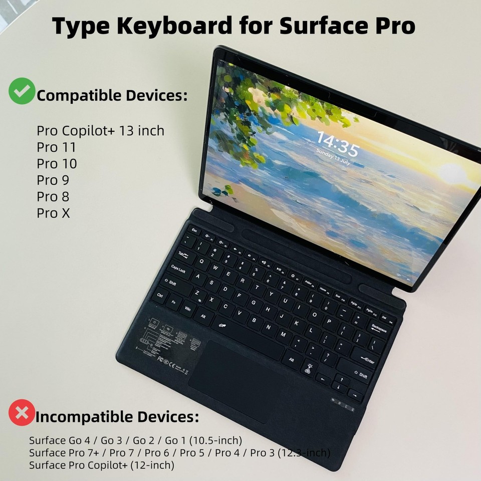 Keyboard for Microsoft Surface Pro Copilot+ (11th Edition) / Pro 11 ...