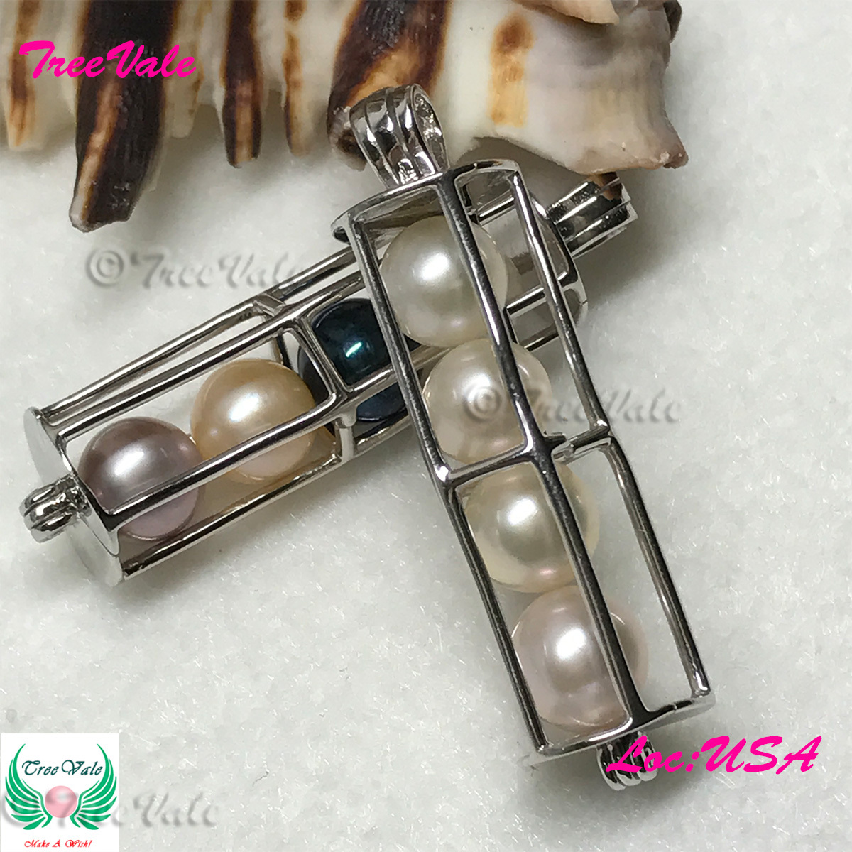 Fairy Tube - Solid 925 Sterling Silver - Locket Pearl Cage Pendant ...
