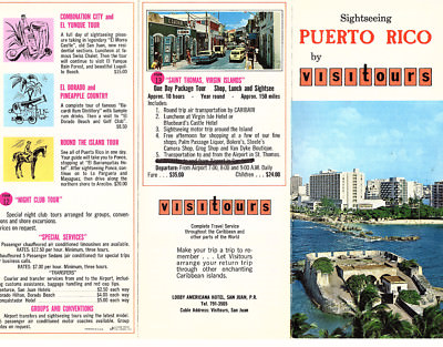 Sightseeing Puerto Rico Visitours Travel Service Vintage Brochure ...