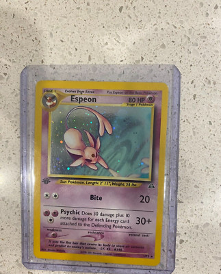 1st Edition Espeon 1/75 Neo Discovery Pokemon Card Holo Foil Rare ...