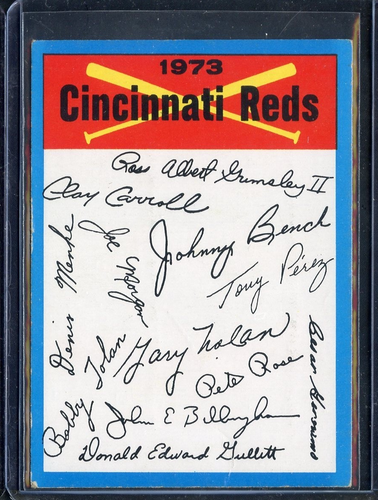 1973 Topps Tough Cincinnati Reds Blue Checklist VG (MK) | eBay