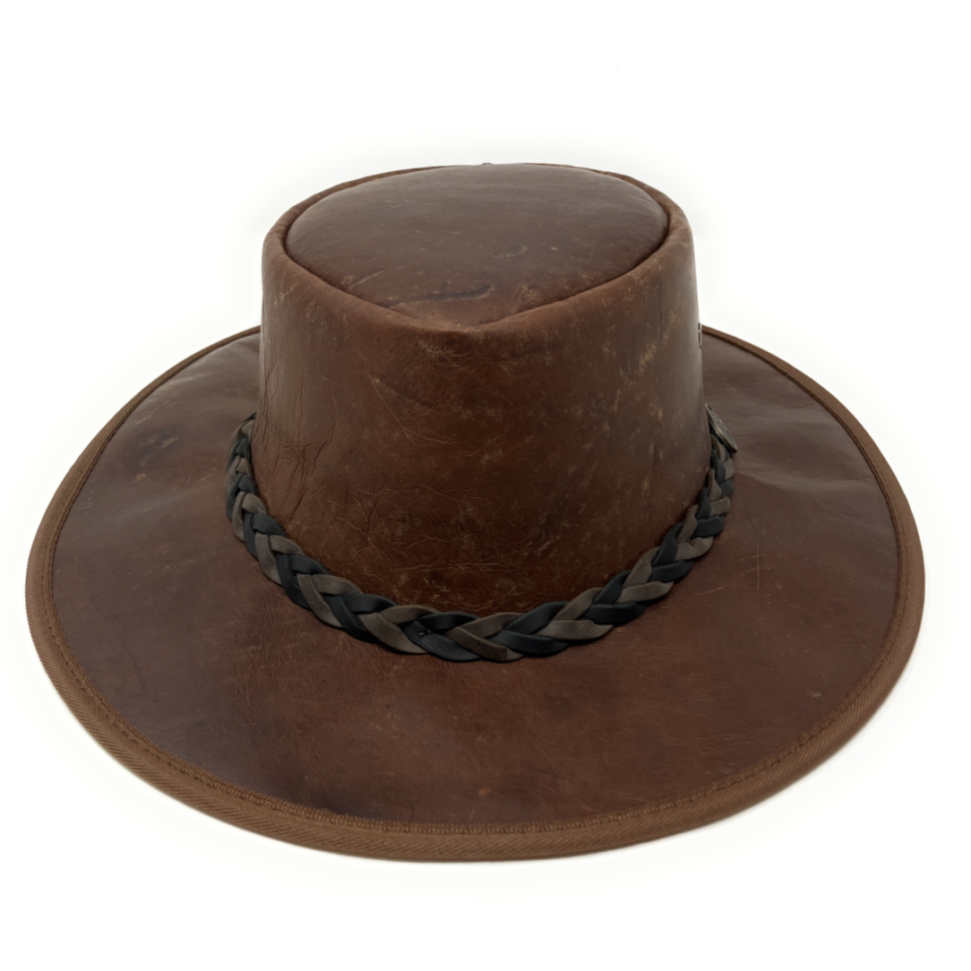 Barmah Squashy Crackle Kangaroo Leather Hat - Hickory 1018 | eBay UK