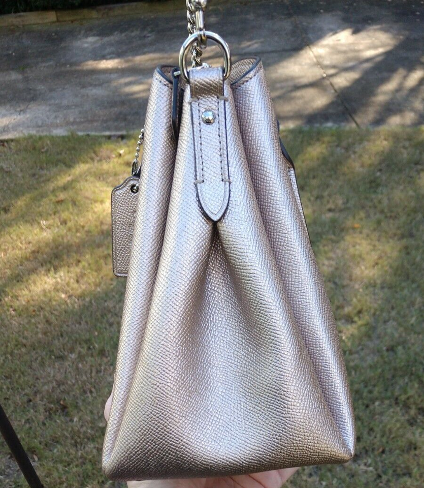 COACH Crossbody Shoulder Handbag Pebble Leather F32165 SV/PLATINUM SAGE ...