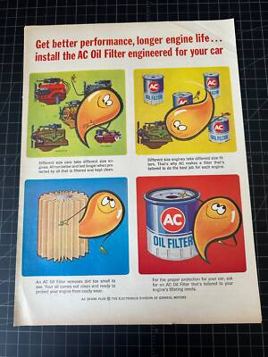 Vintage 1960s AC Oil Filter Print Ad | eBay
