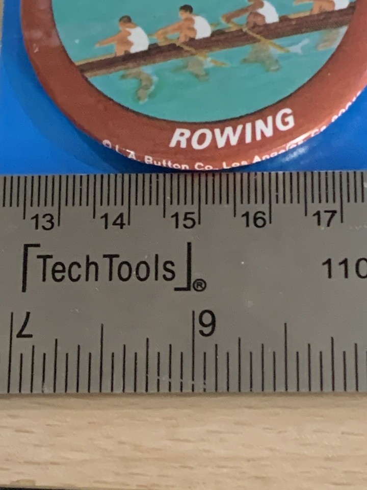 Olympics Rowing Team Button Los Angeles 1984 Pin Vintage Pinback 80s ...