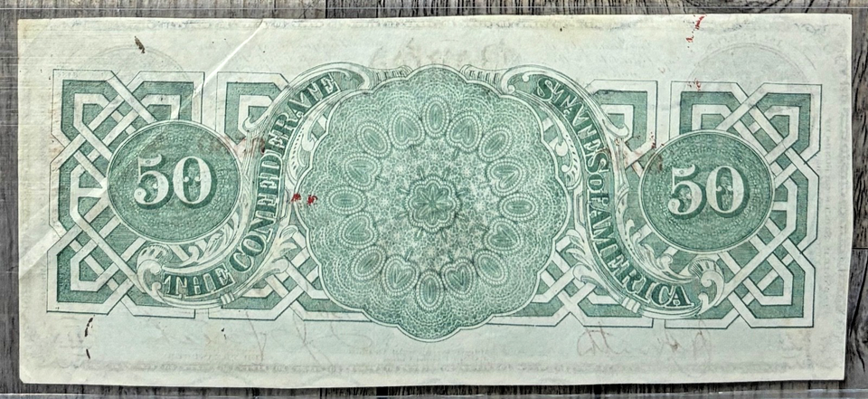 1863 $50 T 57 Confederate Paper Money PF 16, Red Serial Number | eBay