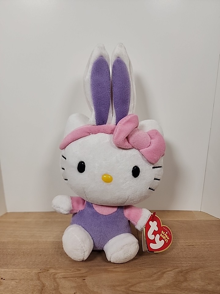 Ty Hello Kitty Sanrio Bunny Rabbit Ears Plush 8" Easter Pink Purple ...