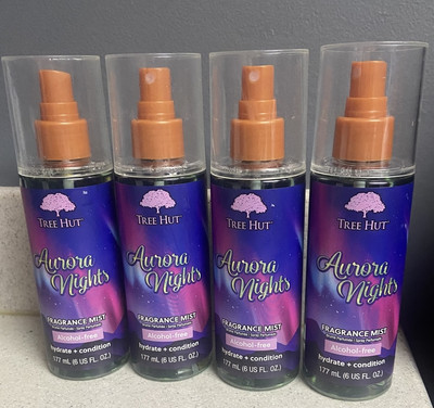 4 Tree Hut Aurora Nights Alcohol-Free Fragrance Mist Body Spray Lot 6 ...