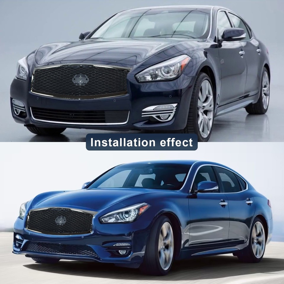 Front Bumper Grille Grill For 2015-2019 Infiniti Q70 Q70L W/Camera ...