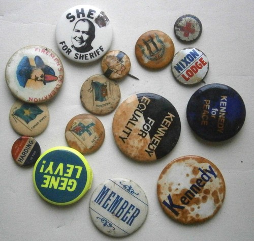 Assorted Vintage Pinback Buttons and GOP Elephant Pin from the early to ...