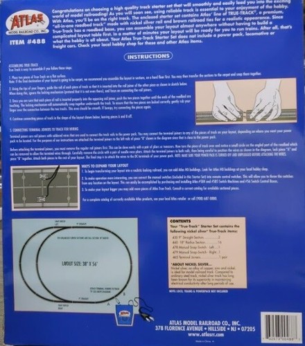 Atlas 0488 HO Code 83 True-Track Starter Layout Size: 38" x 56" Set | eBay