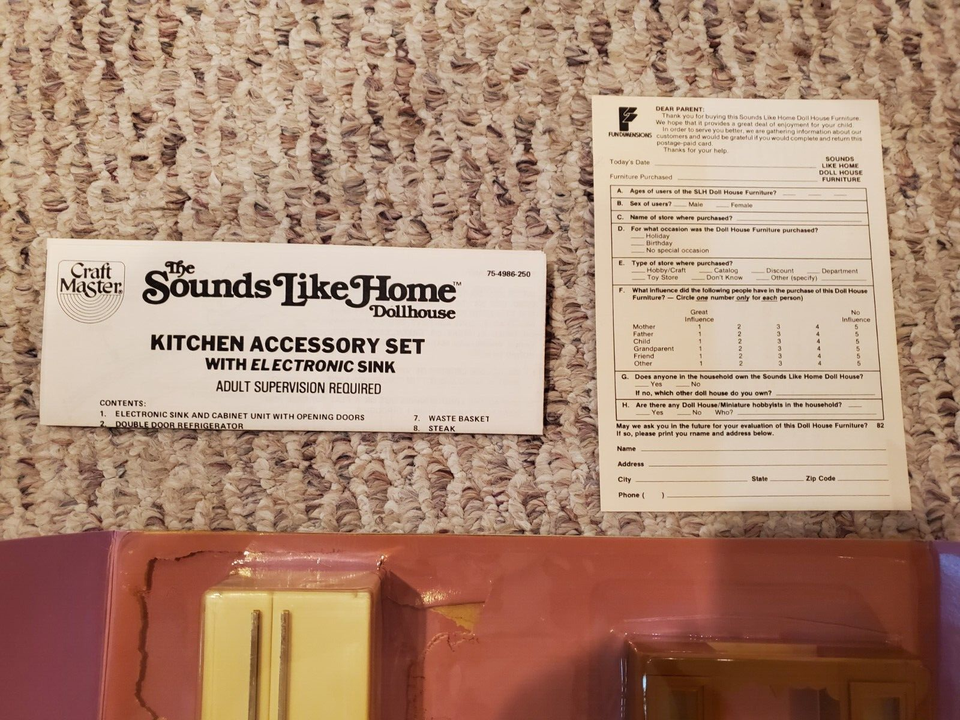 Vintage 1982 Craft Master Sounds Like Home Dollhouse - Kitchen Set ...