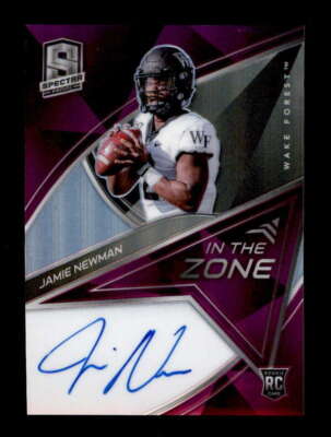 JAMIE NEWMAN 2021 SPECTRA DRAFT IN THE ZONE PURPLE AUTO RC #02/10 ...