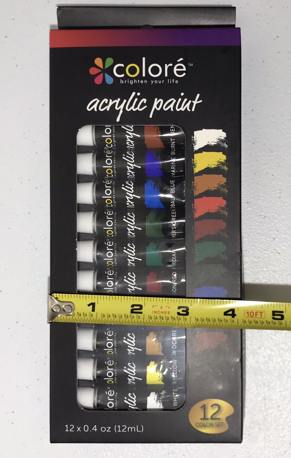 Acrylic 12 Color Paint Set 12ml Tubes Artist Draw Painting Pigment ...