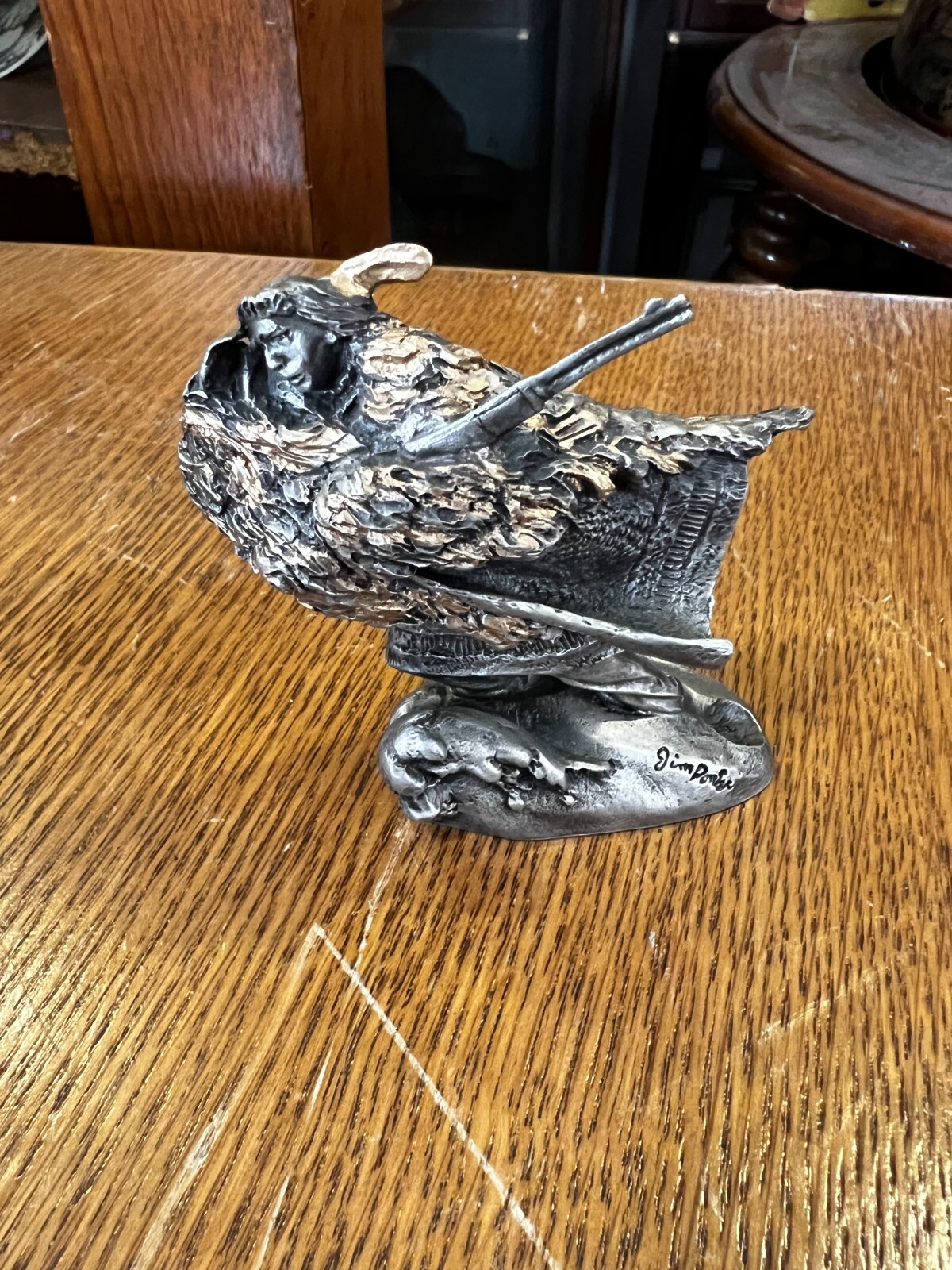 Lot of 2 Jim Ponter Franklin Mint Pewter Figurines _ Sitting Bull ...