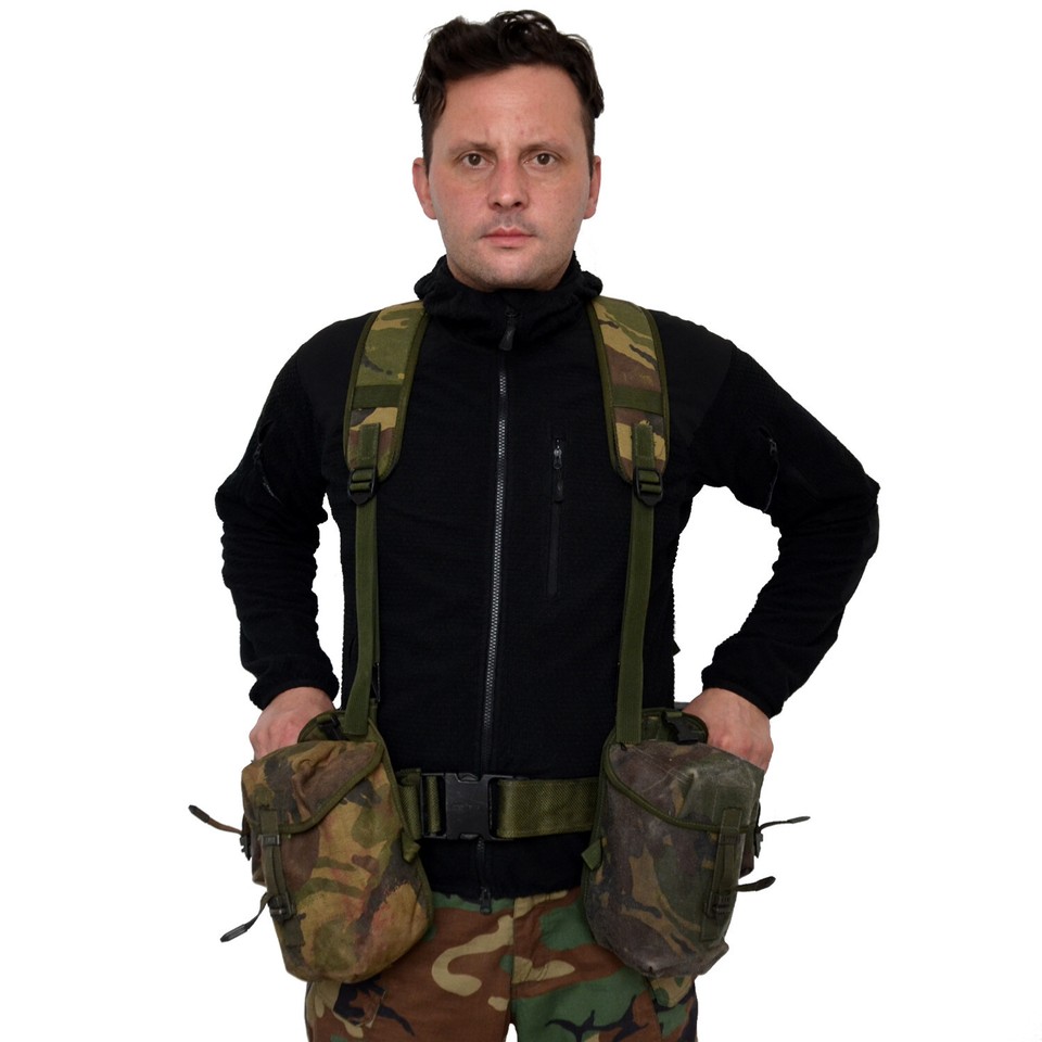 British Army CHEST RIG DPM Tactical Airborne Webbing Set Woodland PLCE ...