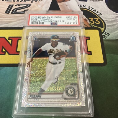2020 Bowman Chrome 1st White Speckle Robert Pauson PSA 10 Low POP SP ...