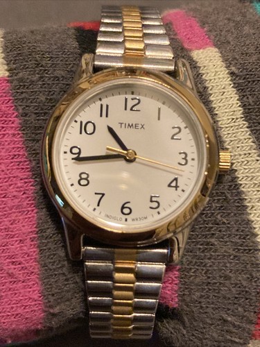 Ladies Timex Indiglo Two Tone Expansion Stainless Dial Watch T2M828 ...
