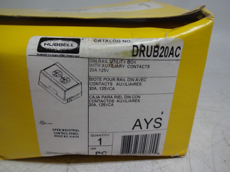 New Hubbell DRUB20AC Din Rail Utility Box | eBay
