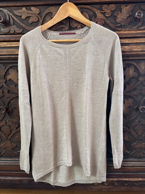 Linen by Cashmere Cashmere Crewneck Tunic Beige Small Lightwieght | eBay
