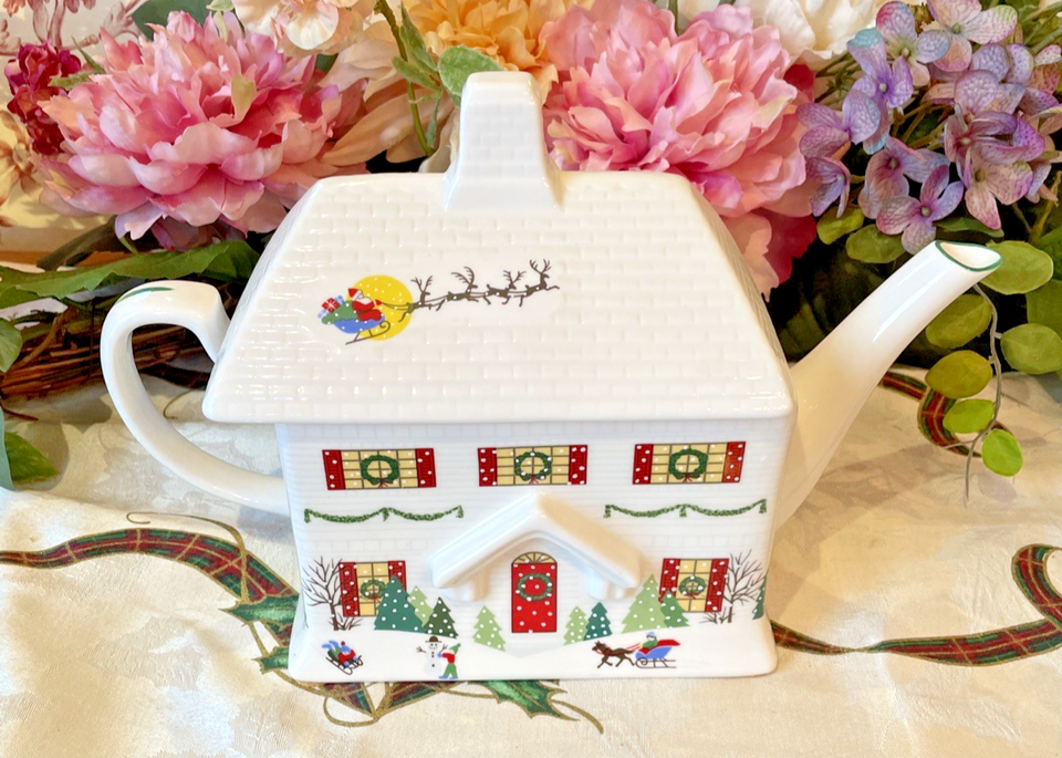Lenox China SLEIGHRIDE Teapot Debut Collection Christmas | eBay