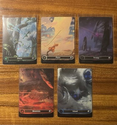 MTG Edge Of Eternities GALAXY FOIL Brdless/Full Art LAND Set EOE MINT ...
