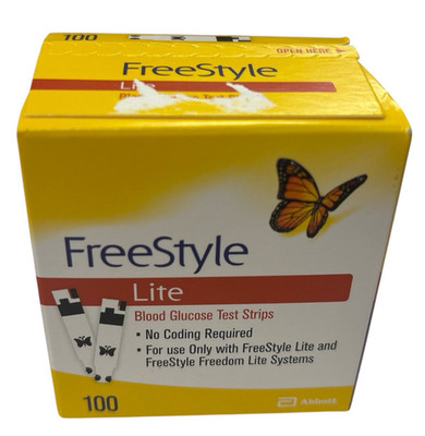 100 ct FreeStyle Lite Blood Glucose Test Strips for Diabetes EXP 9/27 ...