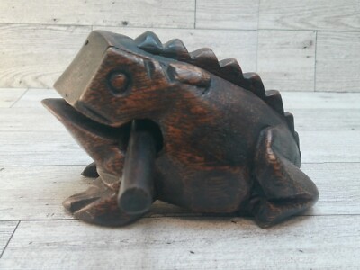 Frog Guiro Percussion Wooden Instrument Musical Rasp Wood Carved Hand ...